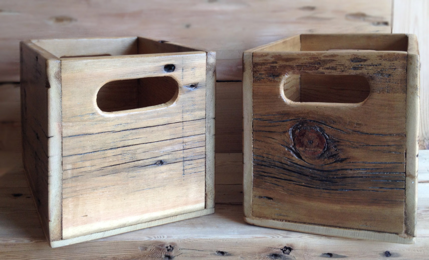 Reclaimed wood storage boxes - Abodeacious