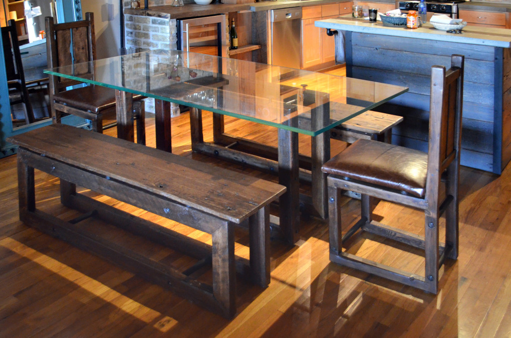 Industrial dining table set - Abodeacious