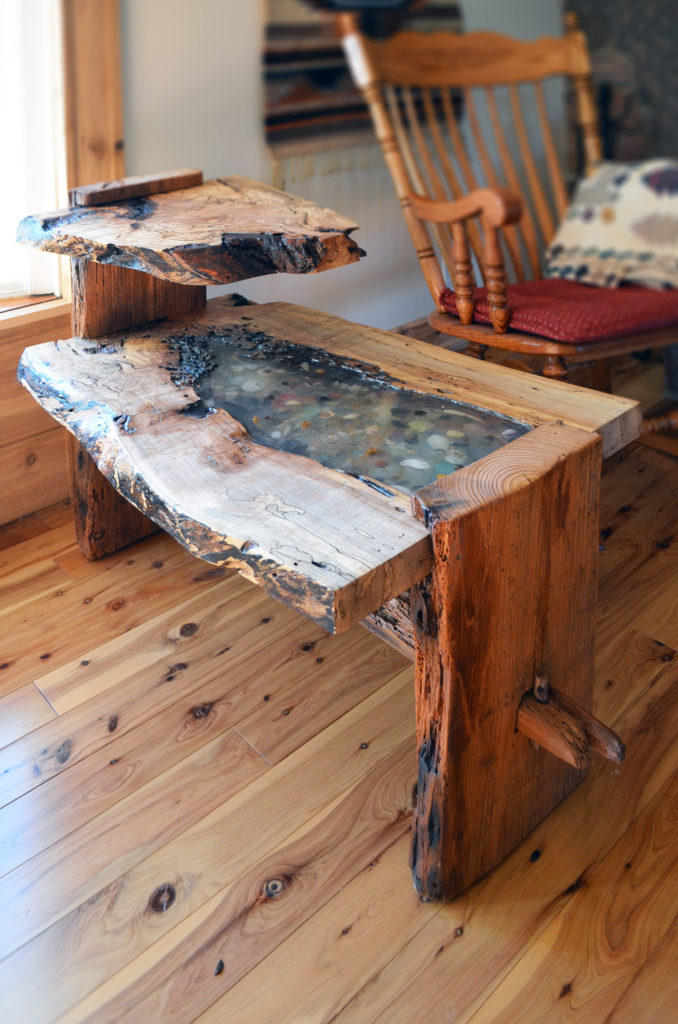 Live edge oak end table - Abodeacious