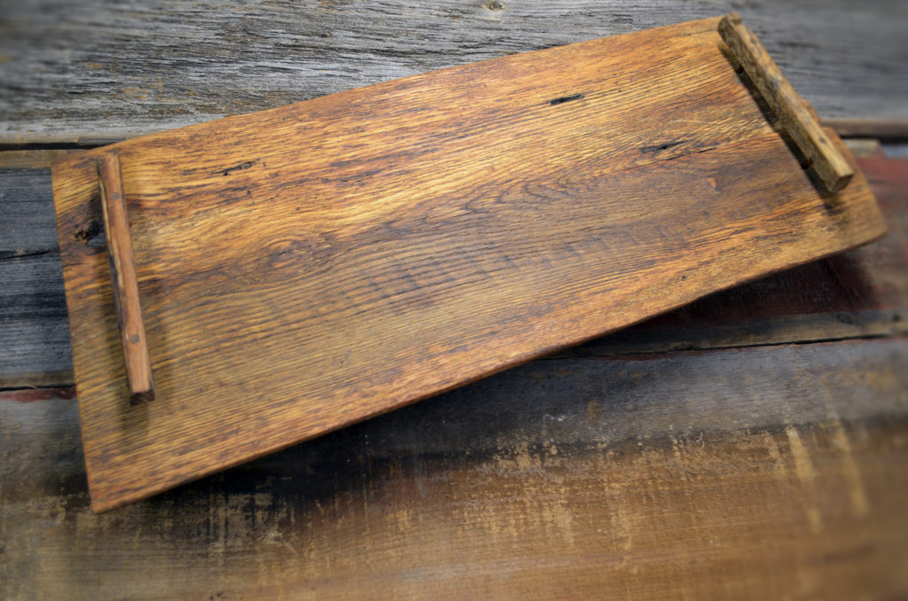 Rustic oak serving tray - Abodeacious